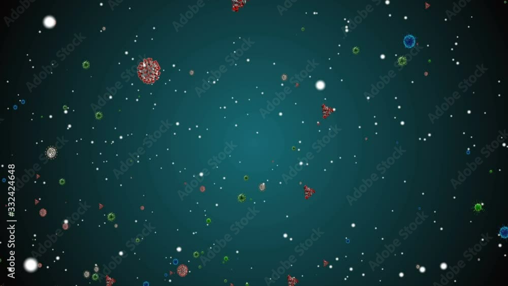 Medical illustration 2d, 3d animation background of cells, bacteria ...