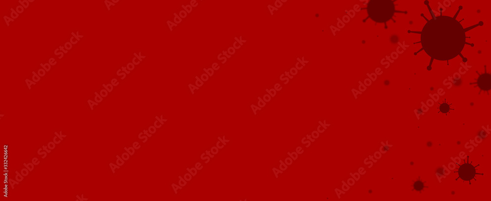 coronavirus cell with droplet on red background for COVID-19 concept ...