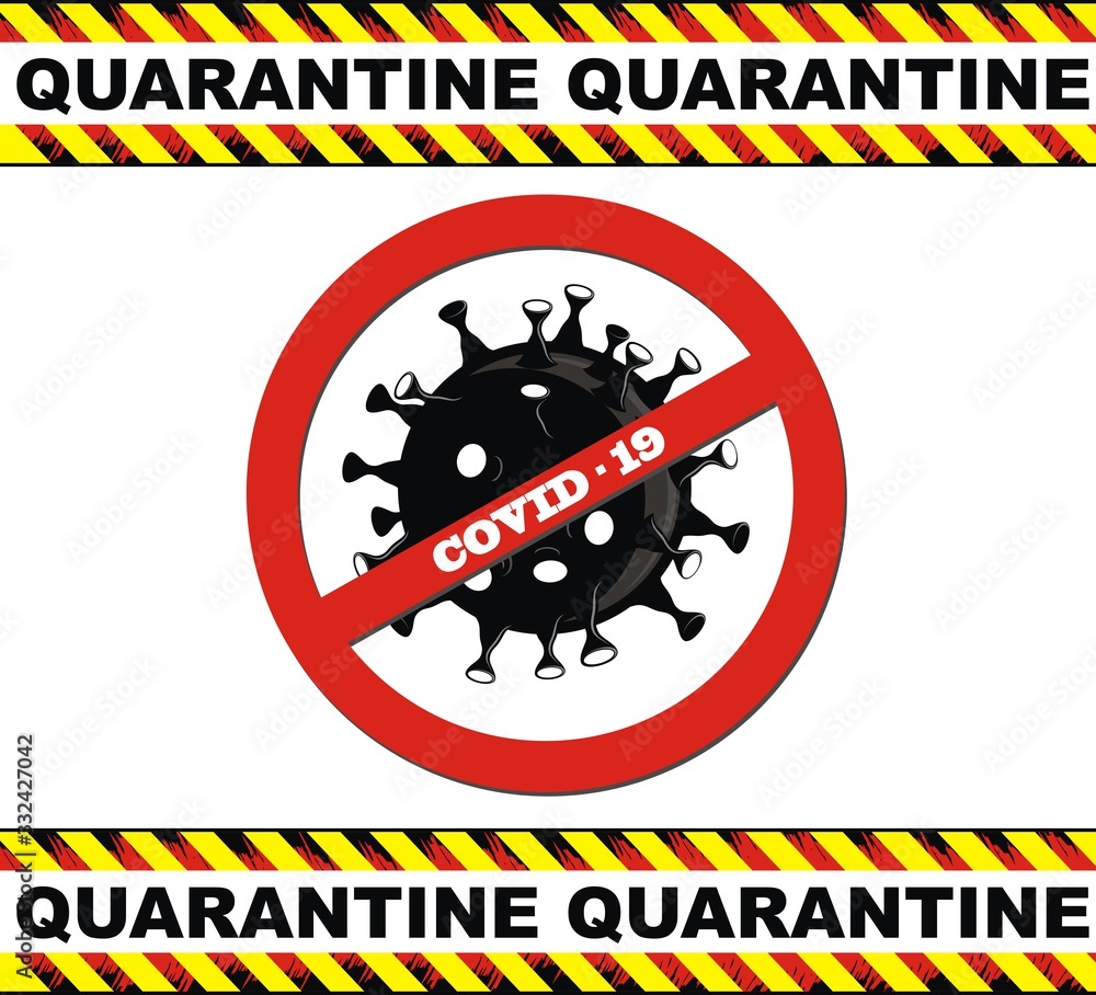 Stay at home warning sign, stop the spread of Germs, coronavirus ...