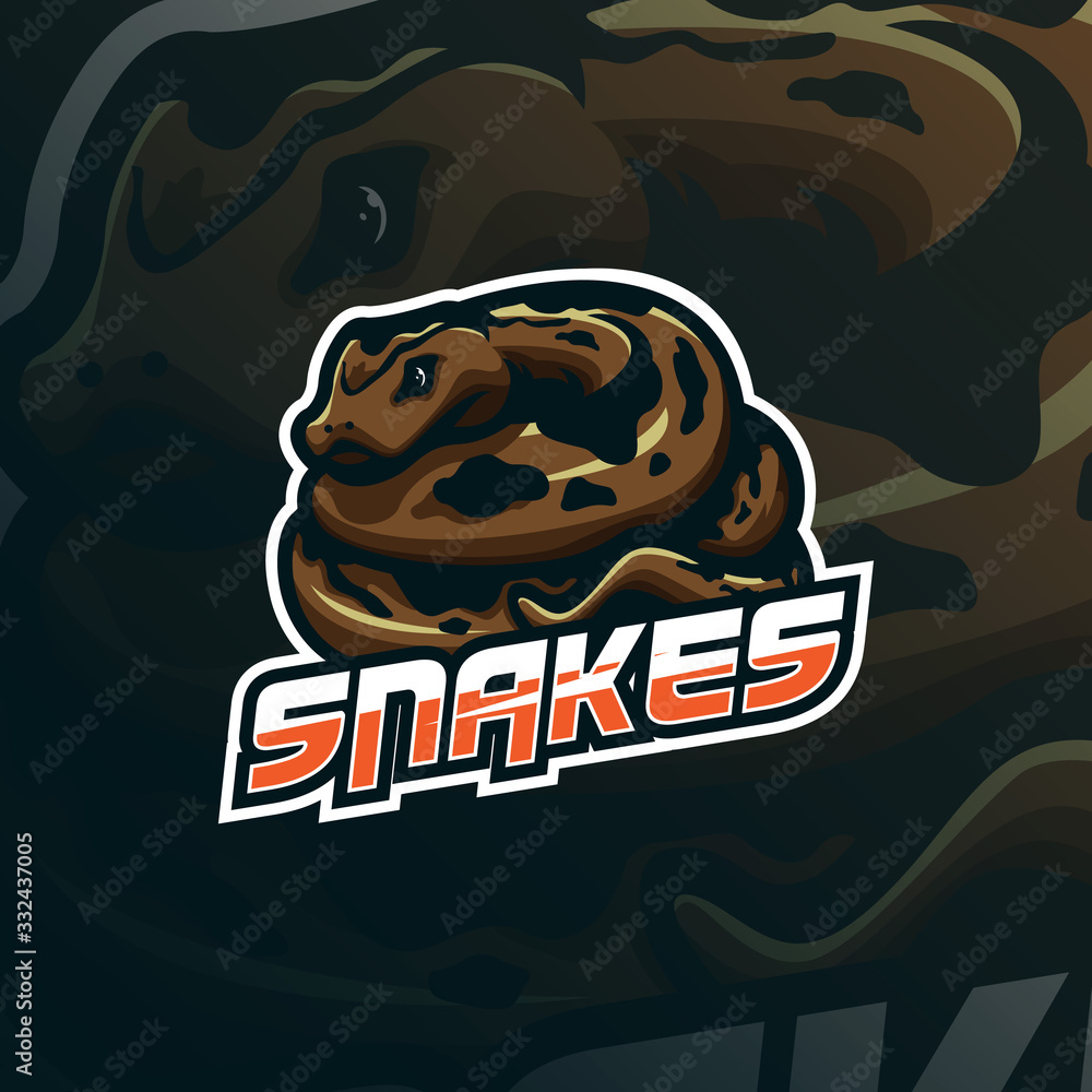snake mascot logo design vector with modern illustration concept style ...