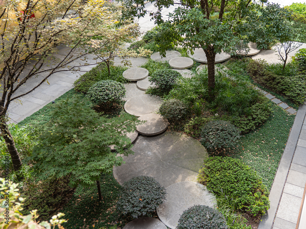Landscape Design of Sustainable Green Architecture. Stock Photo | Adobe ...