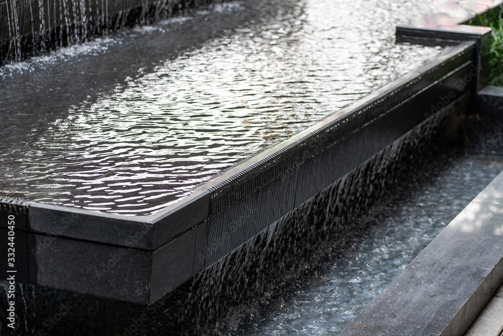 Water Feature Cascade as Part of Landscape Design. Stock Photo | Adobe ...