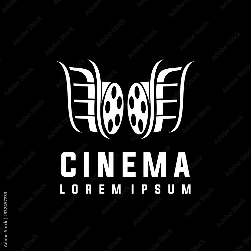 abstract cinema logo vector template isolated on white background, Cinema Idea logo design ...