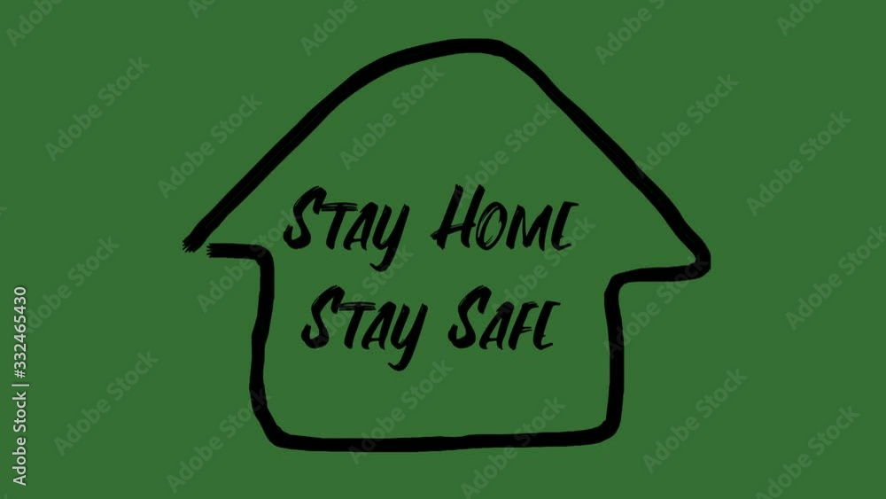 Animated Stay safe, stay inside home overlays appearing on the green ...