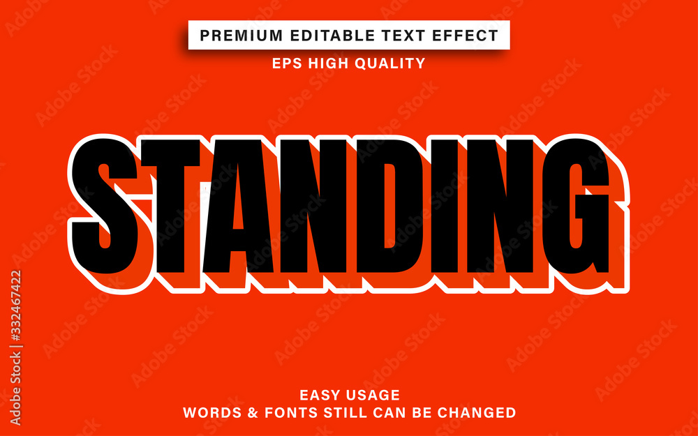 standing text effect Stock Vector | Adobe Stock