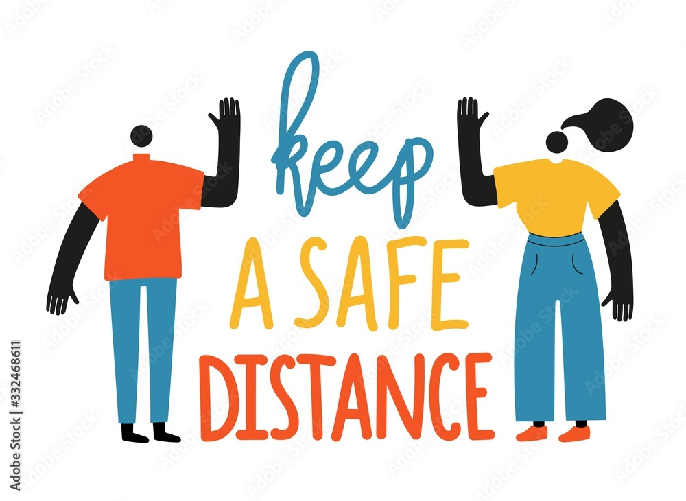 Vector illustration of couple of man and woman greeting each other ...