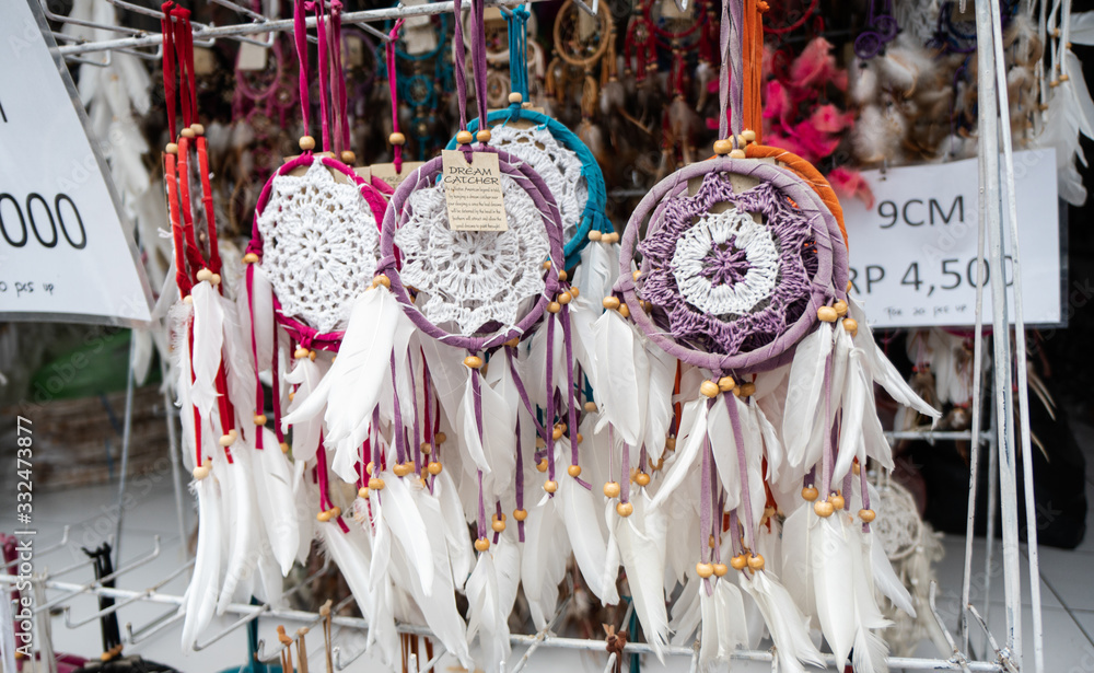 Balinese wooden souvenirs and crafts. A variety of tourist crafts and ...