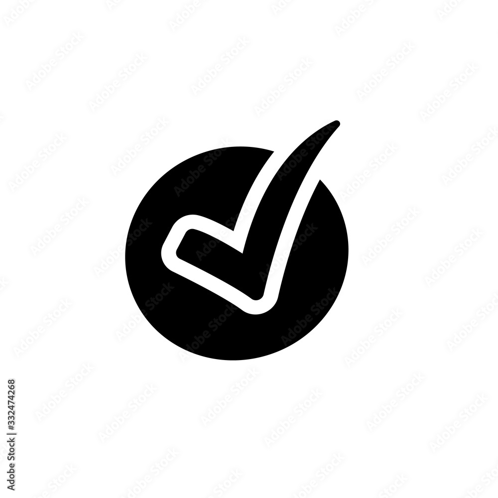 Completed Tasks Icon Flat Design Check Mark Icon Stock Vector