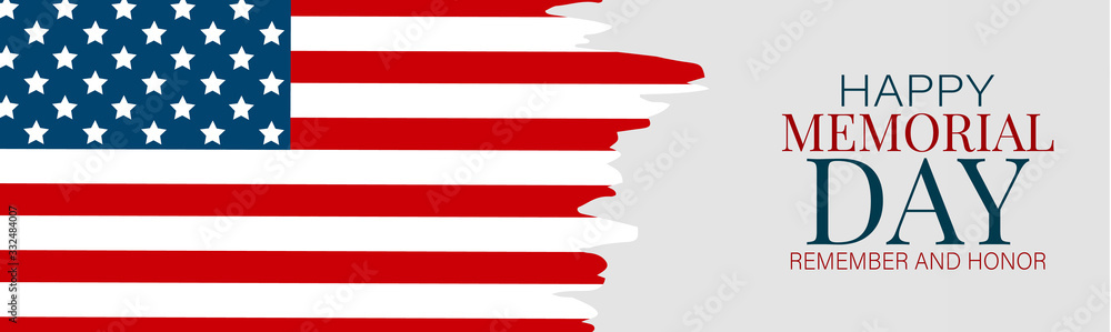 Memorial Day banner, website or newsletter header. Background with ...