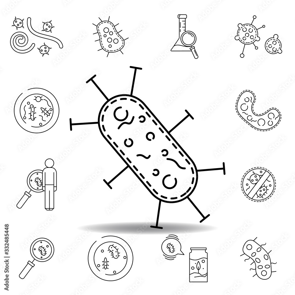 health clinic medical bacteria line icon. element of bacterium virus ...