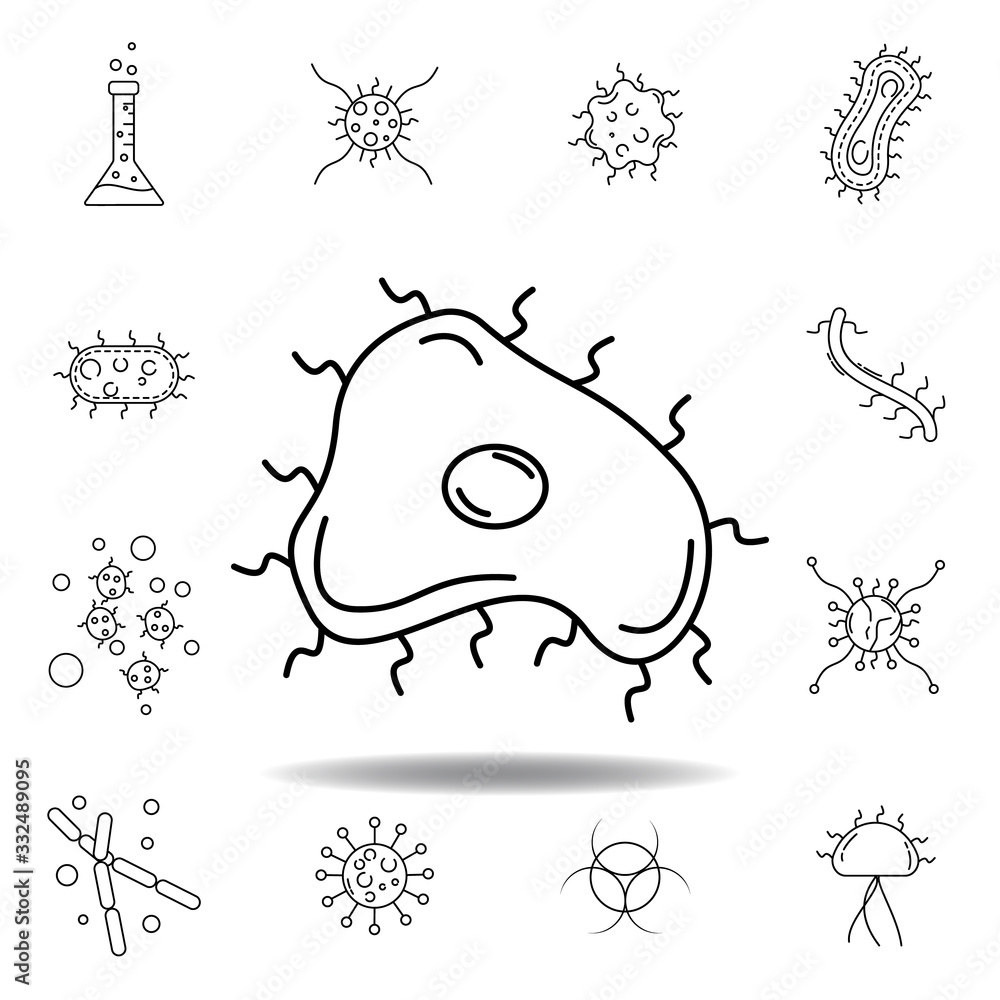 bacteria coccus science line icon. element of bacterium virus ...