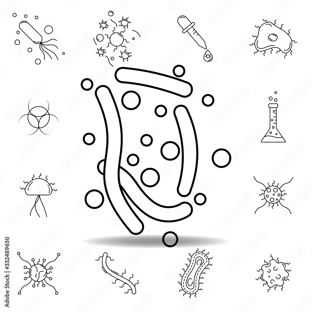 microorganism line icon. element of bacterium virus illustration icons ...