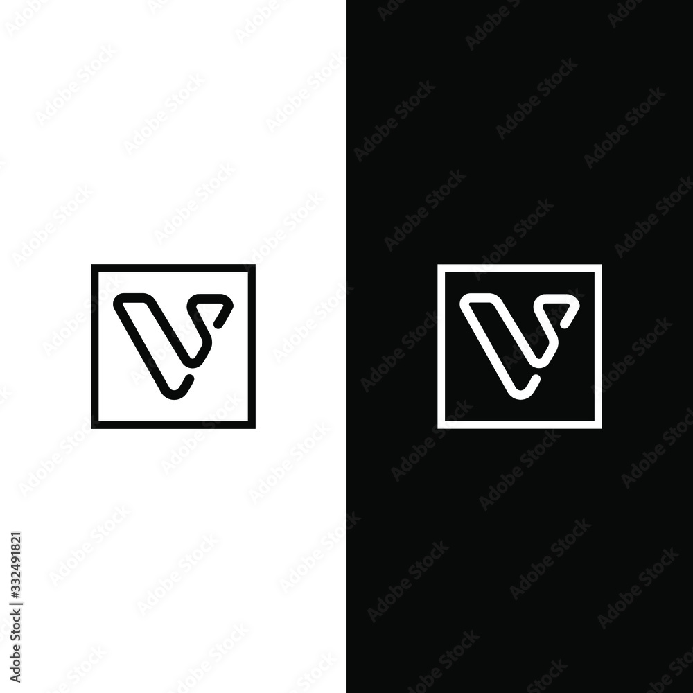 Letter VS line logo design. Stock Vector | Adobe Stock