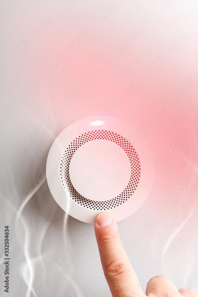 fire alarm and hand red signal Stock Photo | Adobe Stock