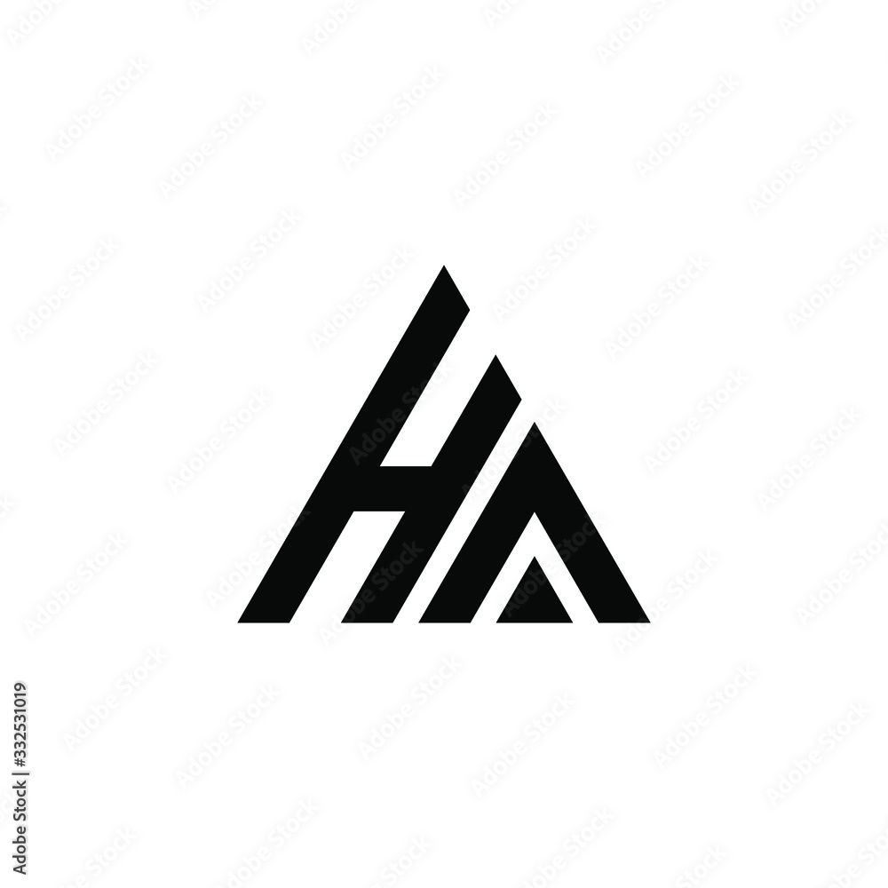HA LETTER VECTOR LOGO ABSTRACT Stock Vector | Adobe Stock