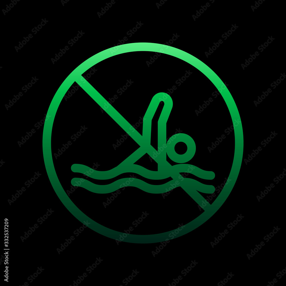 prohibition swims nolan icon. Simple thin line, outline vector of Ban ...