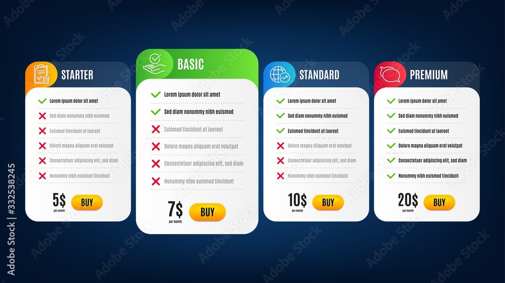 Talk bubble, World statistics and Accounting checklist line icons set. Pricing table ...