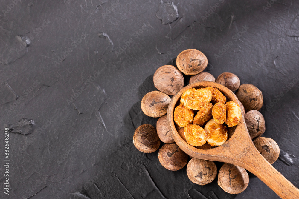 Roasted sacha inchi seeds, good source of plant based omega 3 fatty ...