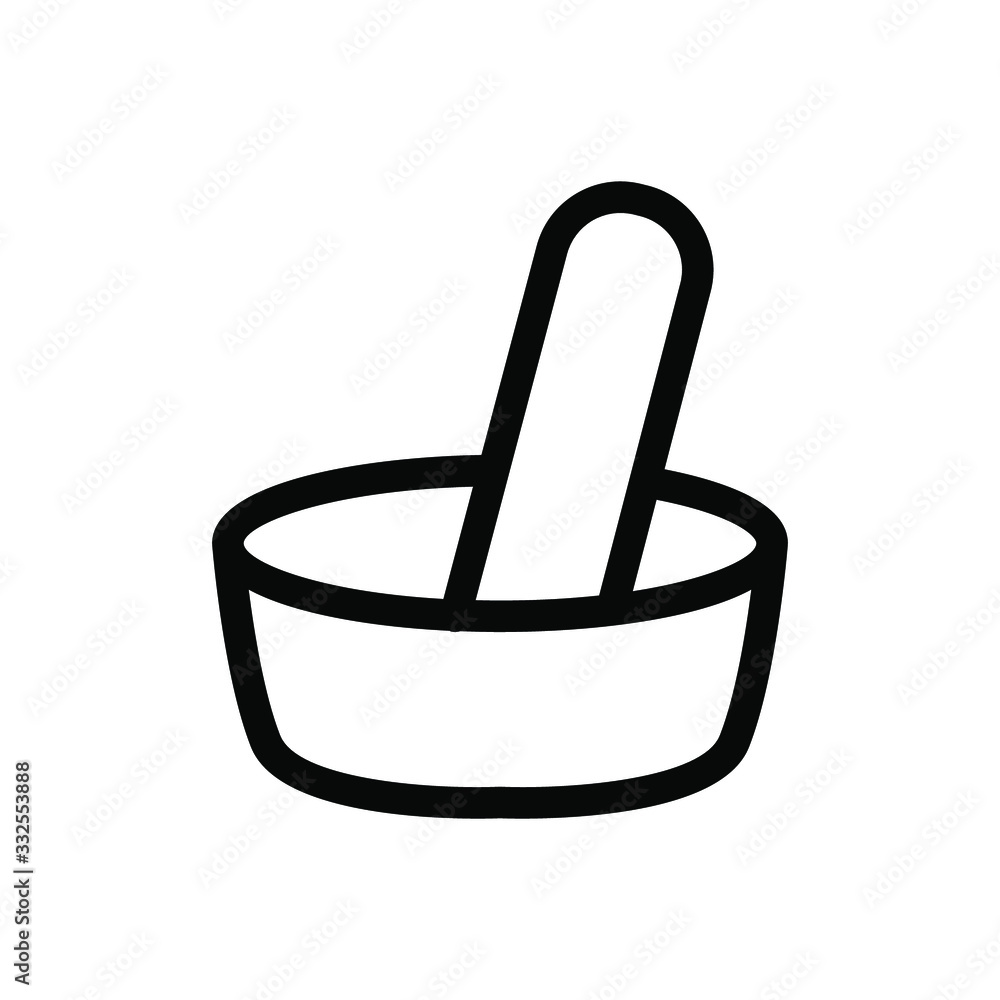 Pestle and mortar icon, template vector design emblem isolated ...