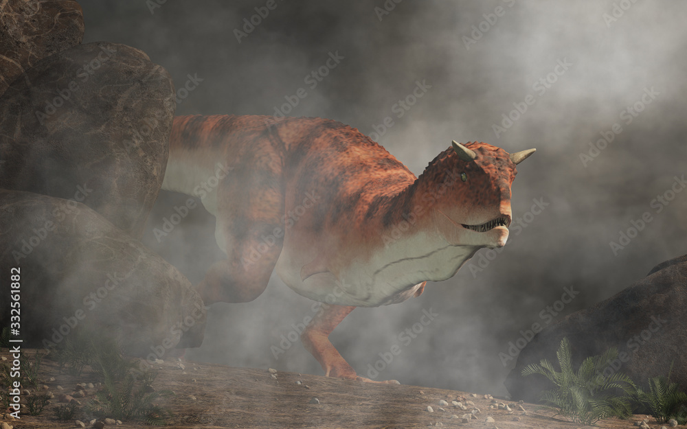 Carnotaurus was a carnivorous theropod dinosaur with horns on its head ...