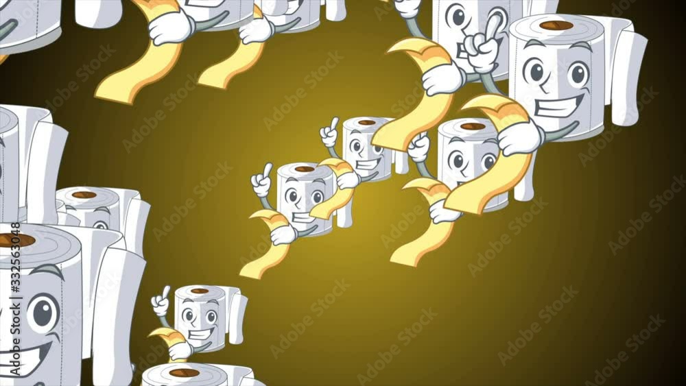 Toilet Roll illustration background animation. Toilet paper emoji ...