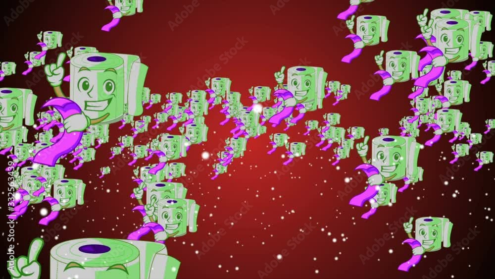 Toilet Roll illustration background animation. Toilet paper emoji ...
