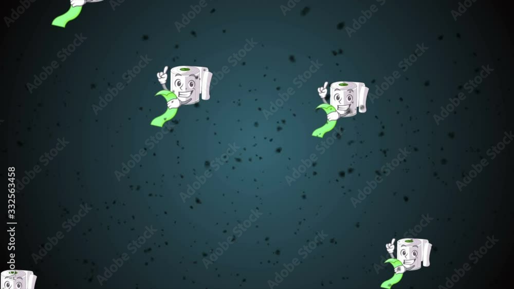 Toilet Roll illustration background animation. Toilet paper emoji ...