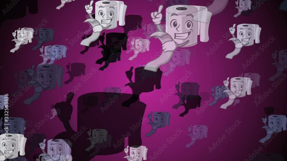 Toilet Roll illustration background animation. Toilet paper emoji ...