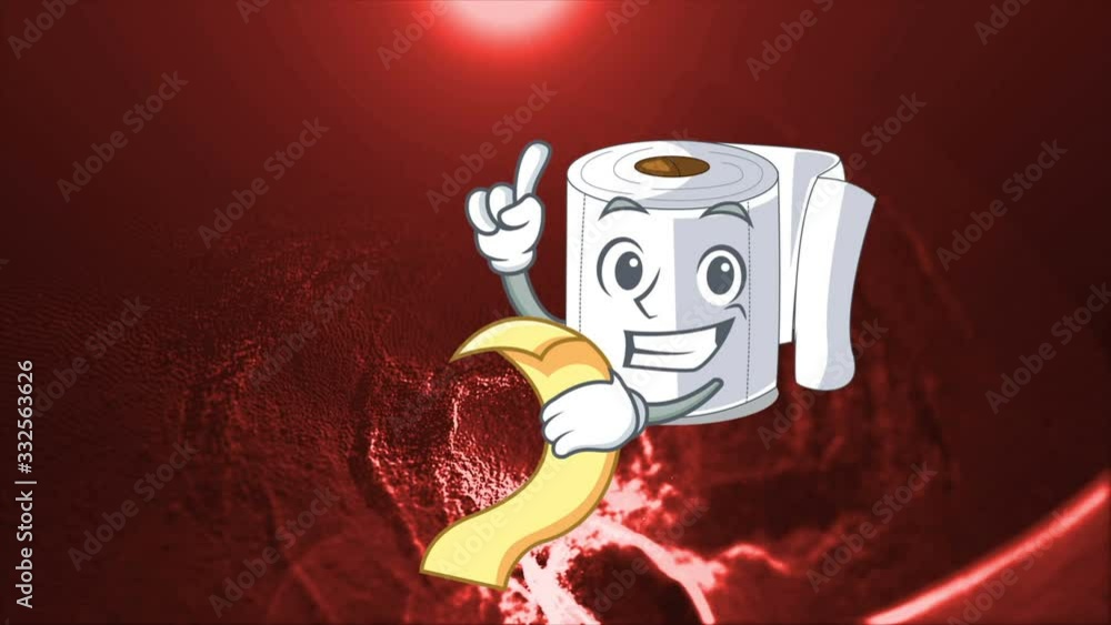 Toilet Roll illustration background animation. Toilet paper emoji ...