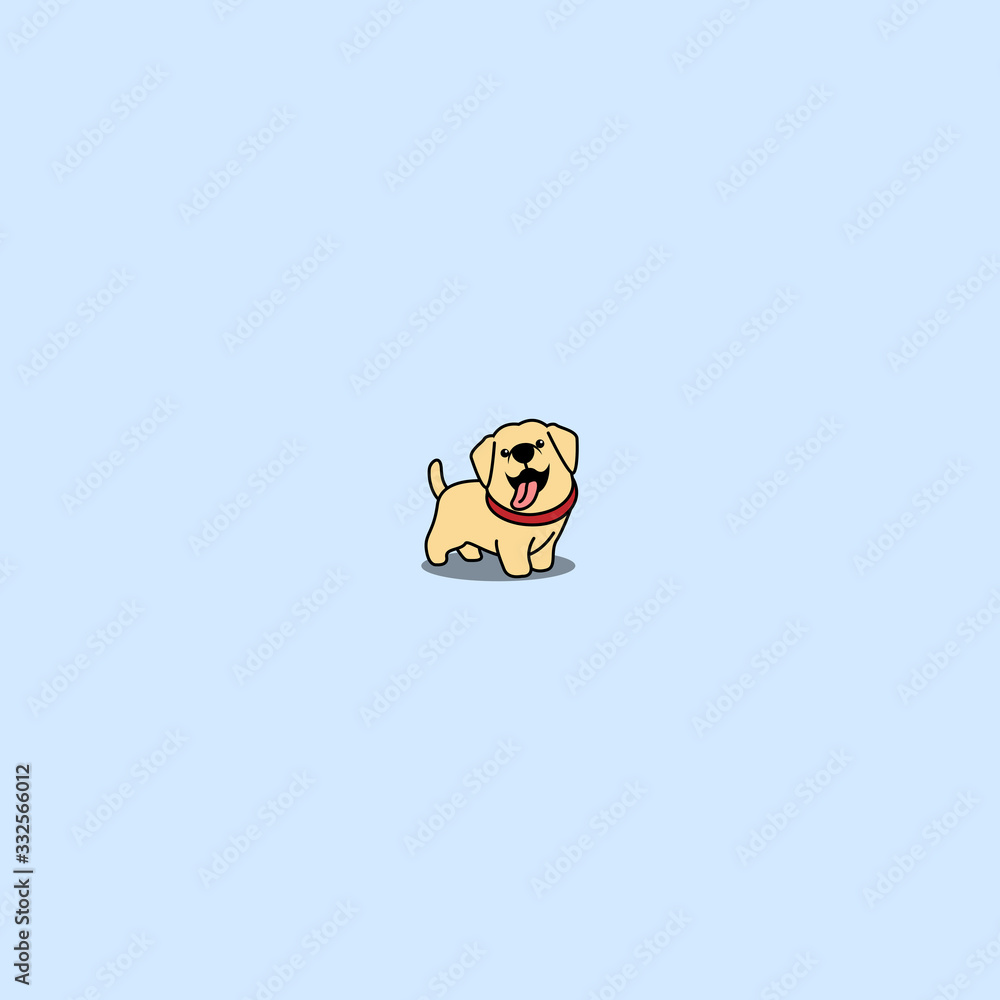 Cute labrador retriever puppy smiling cartoon, vector illustration ...