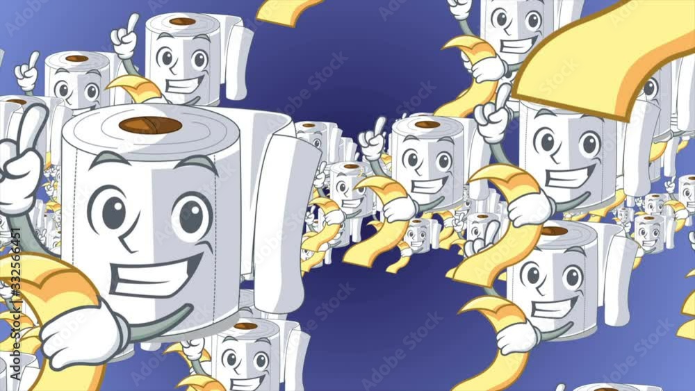 Toilet Roll illustration background animation. Toilet paper emoji ...