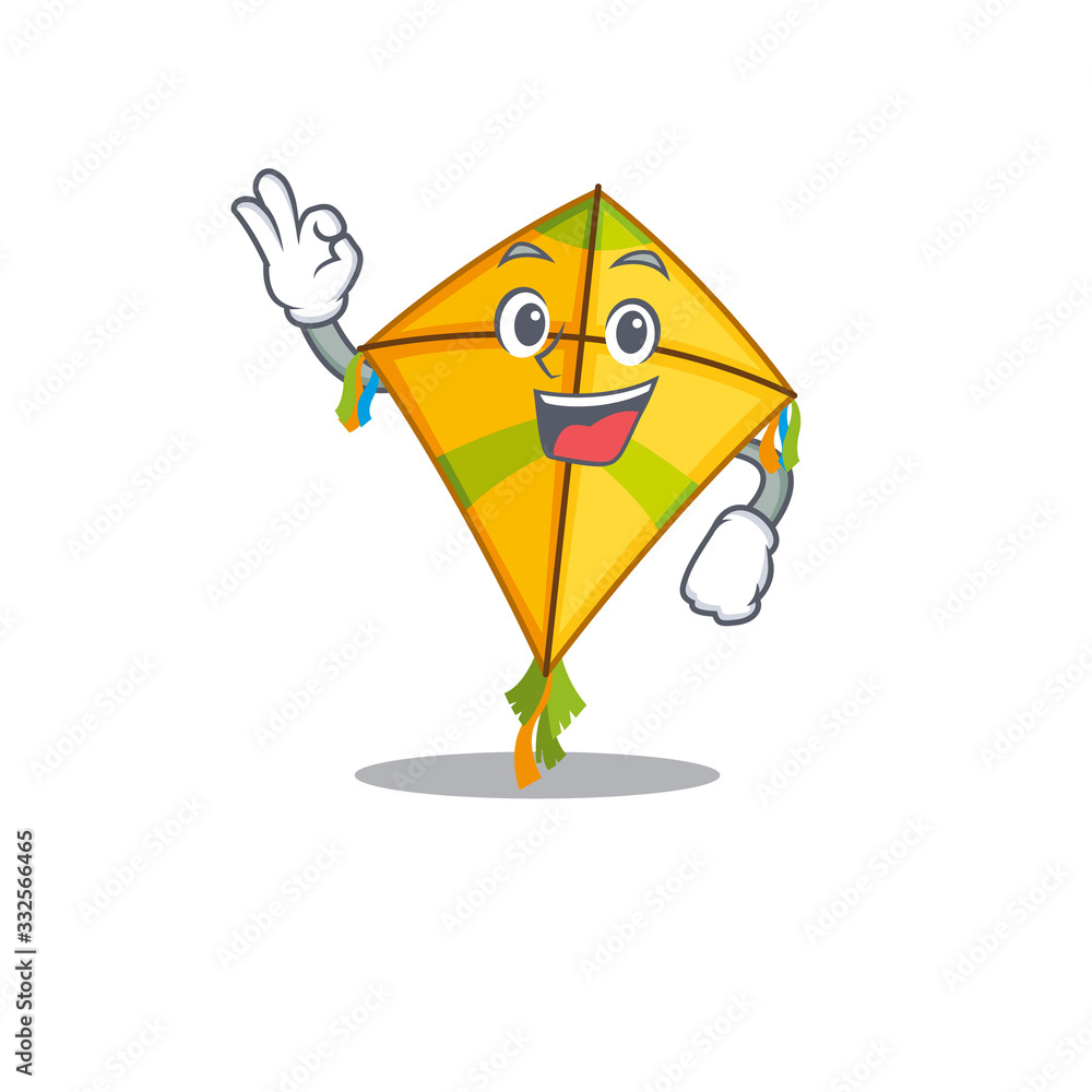 Kite cartoon character design style making an Okay gesture Stock Vector ...