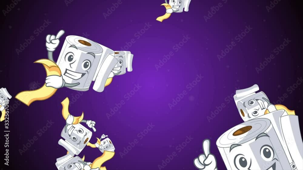 Toilet Roll illustration background animation. Toilet paper emoji ...