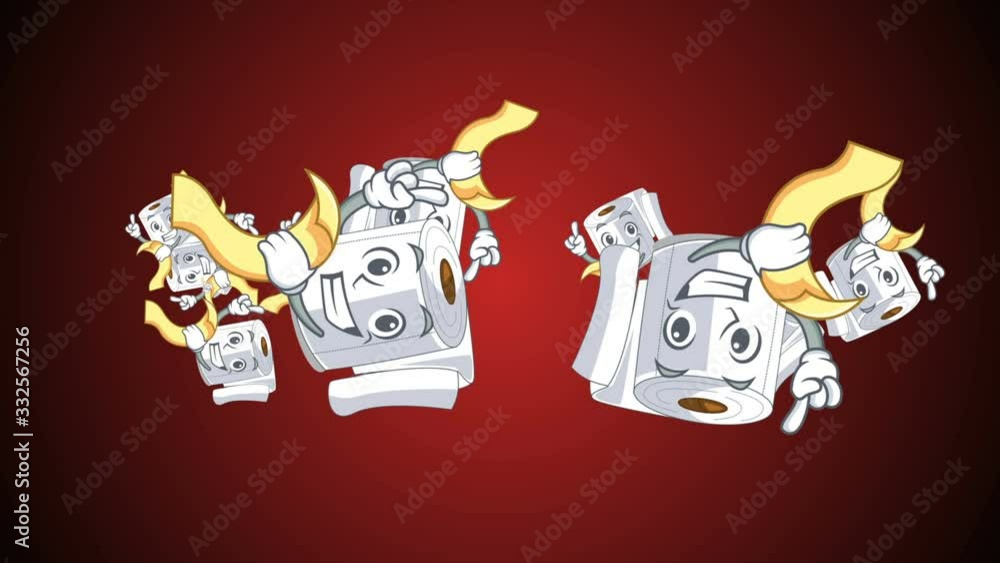 Toilet Roll illustration background animation. Toilet paper emoji ...