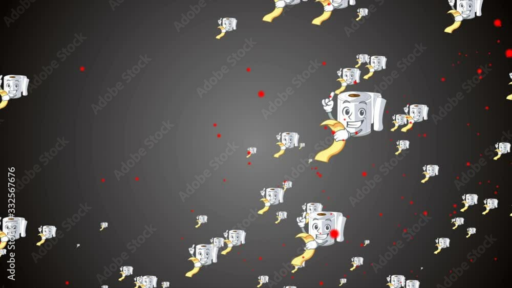 Toilet Roll illustration background animation. Toilet paper emoji ...