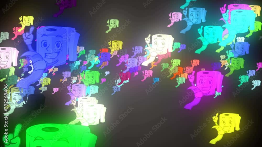 Toilet Roll illustration background animation. Toilet paper emoji ...