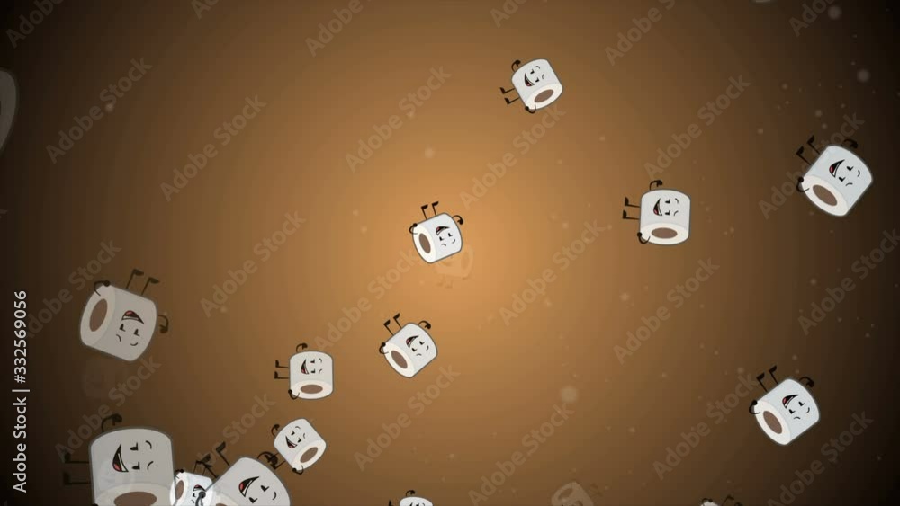 Toilet Roll illustration background animation. Toilet paper emoji ...