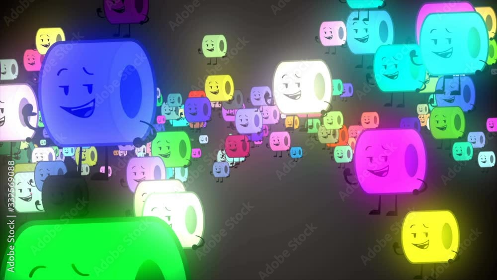 Toilet Roll illustration background animation. Toilet paper emoji ...