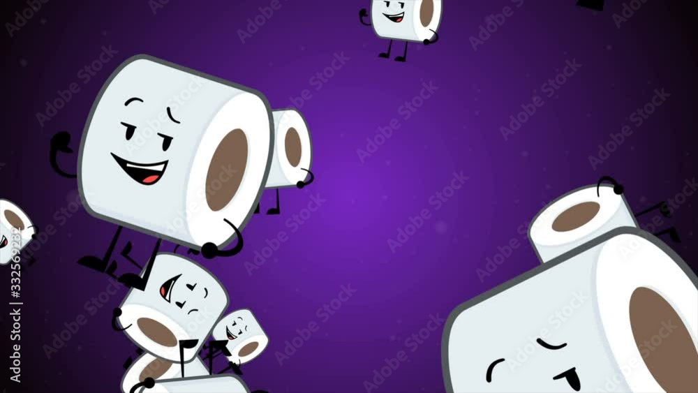 Toilet Roll illustration background animation. Toilet paper emoji ...