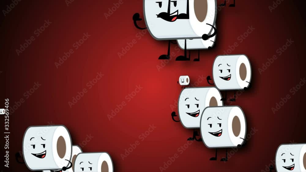 Toilet Roll illustration background animation. Toilet paper emoji ...