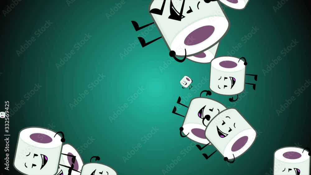 Toilet Roll illustration background animation. Toilet paper emoji ...