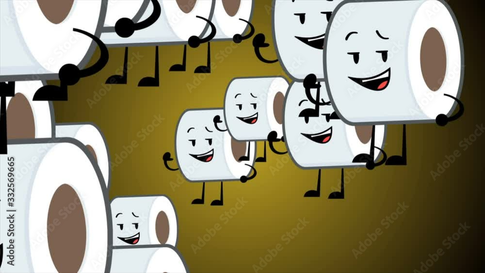 Toilet Roll illustration background animation. Toilet paper emoji ...
