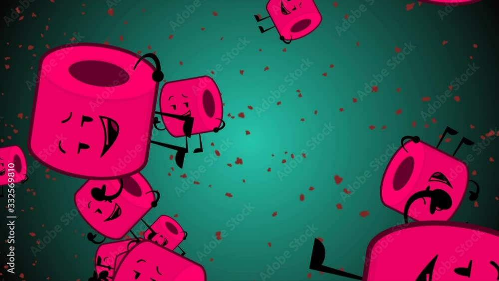 Toilet Roll illustration background animation. Toilet paper emoji ...