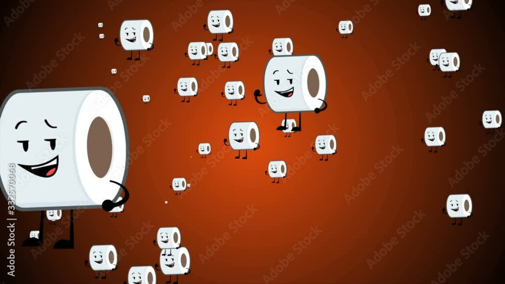 Toilet Roll illustration background animation. Toilet paper emoji ...