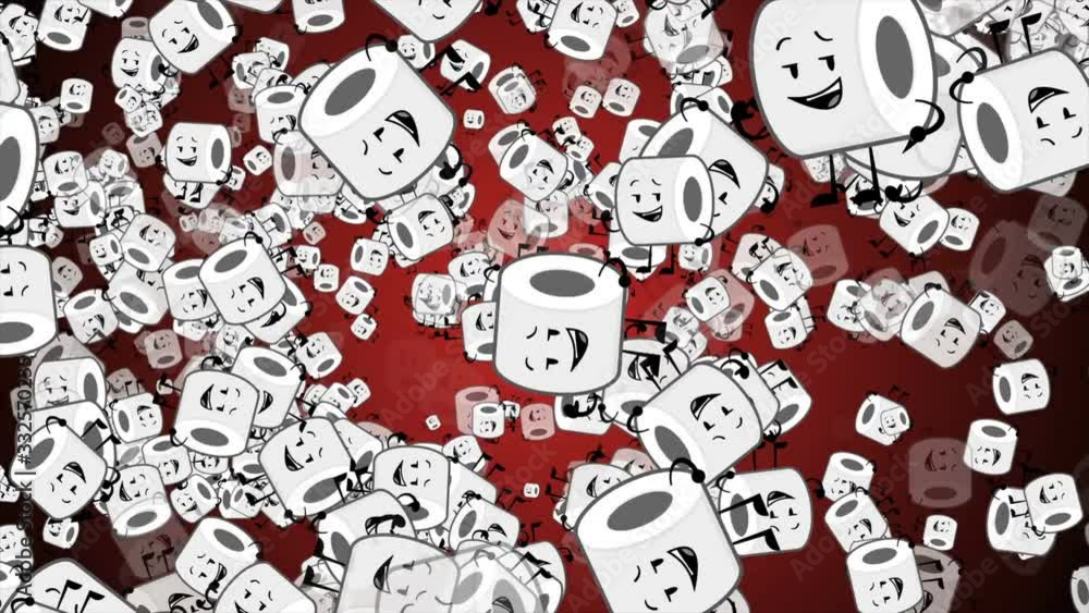 Toilet Roll illustration background animation. Toilet paper emoji ...