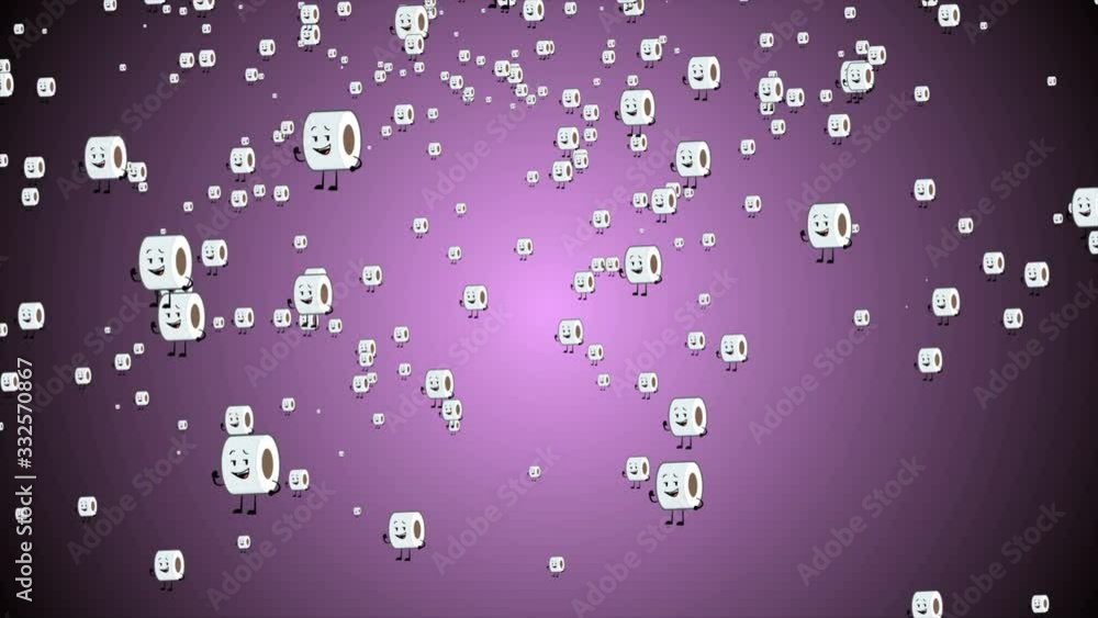 Toilet Roll illustration background animation. Toilet paper emoji ...