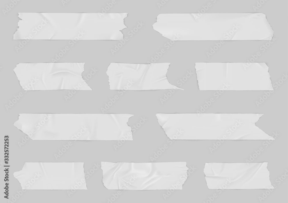 Realistic adhesive tape collection Sticky scotch tape of different ...