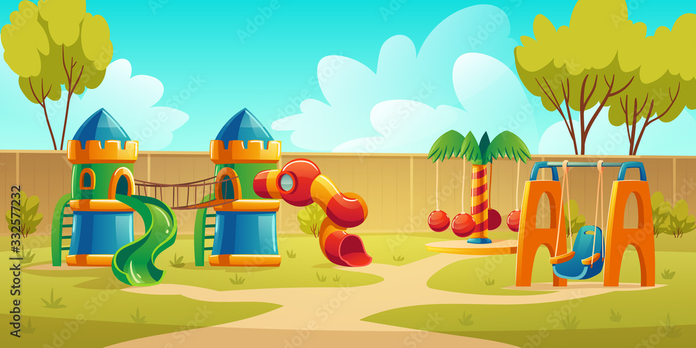 Playground Cartoon Swing