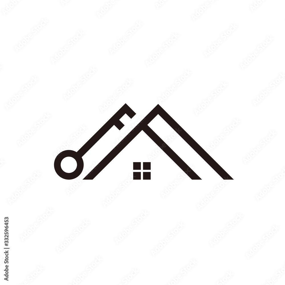 Roof key logo. Home logo. Real estate design logo template.- Vector ...