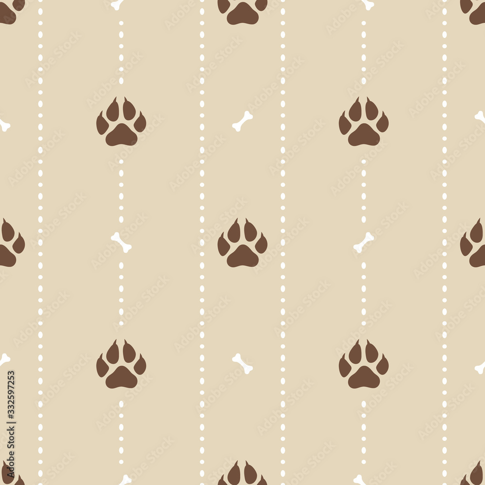Realistic Dog Paw Prints